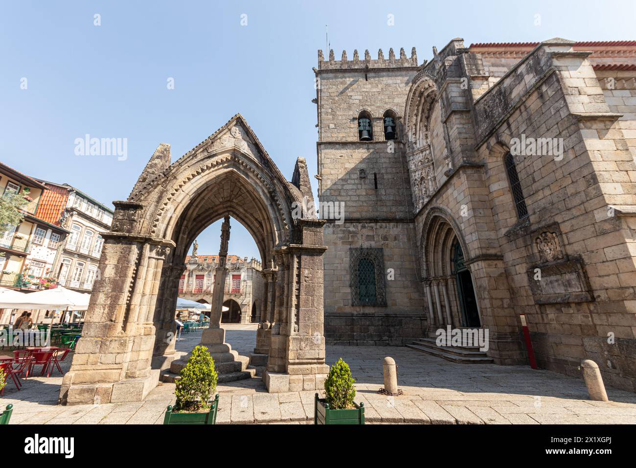 Guimaraes, Portugal. The Church of Nossa Senhora da Oliveira and the ...