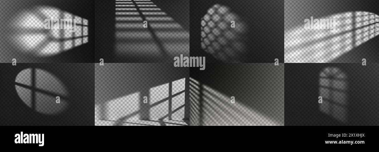 Light effect shadow overlay from window set isolated transparent ...
