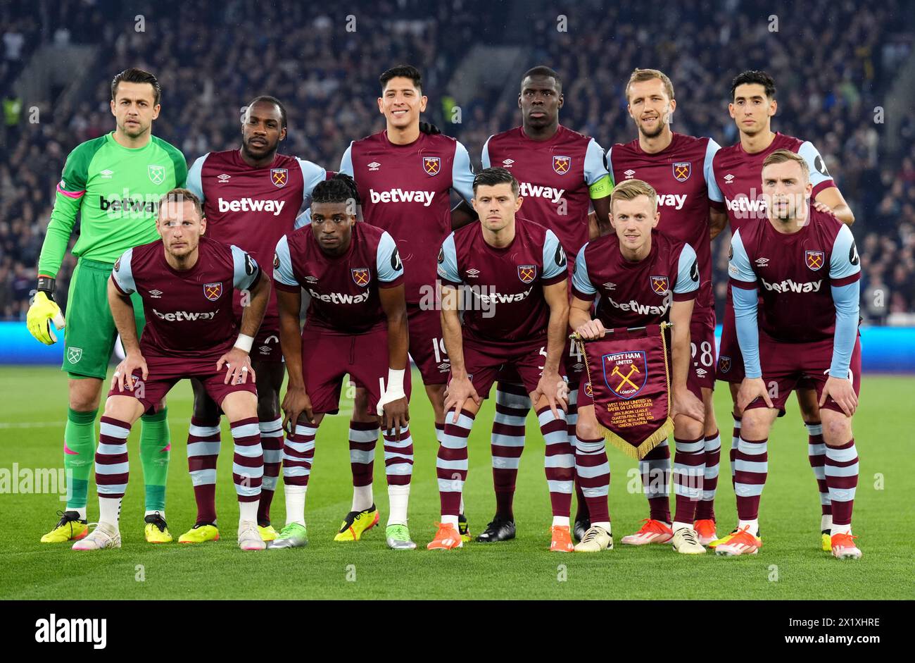 West Ham United players, back row, from left, Lukasz Fabianski, Michail ...