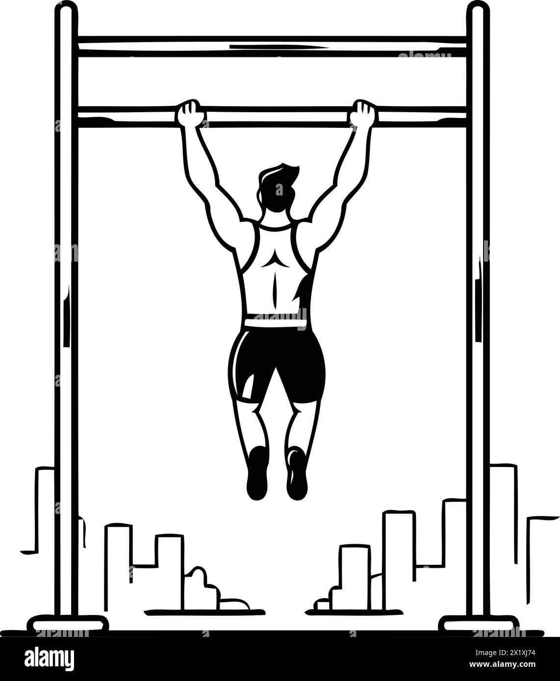 Doing pull ups vector hi-res stock photography and images - Alamy