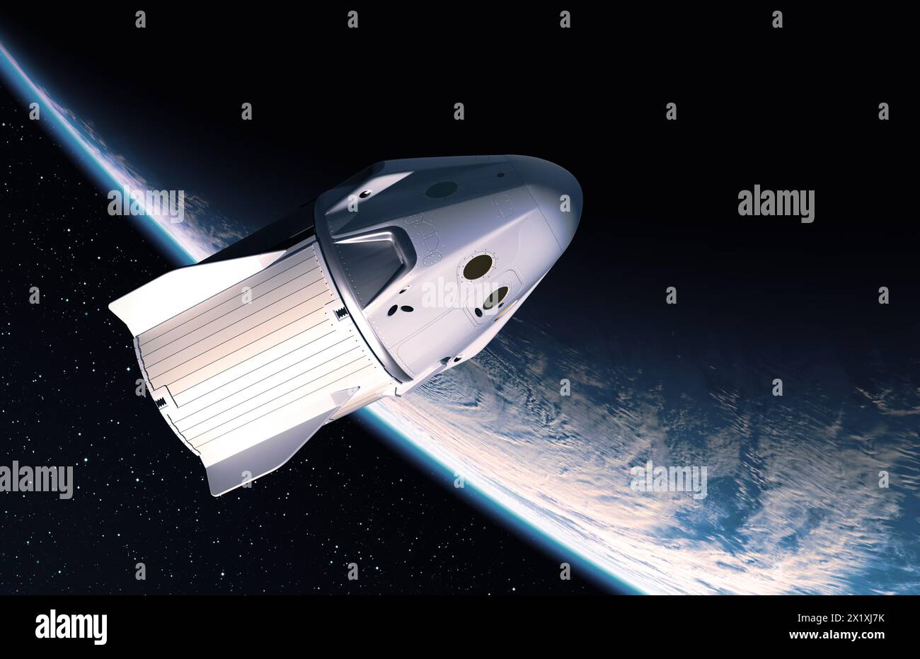 Commercial spaceship in outer space Stock Photo - Alamy