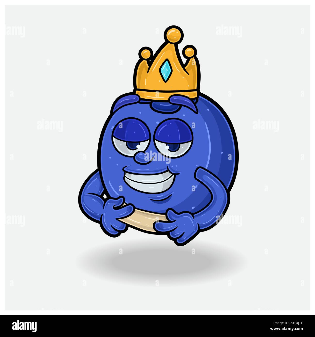 Love struck expression with Blueberry Fruit Crown Mascot Character ...