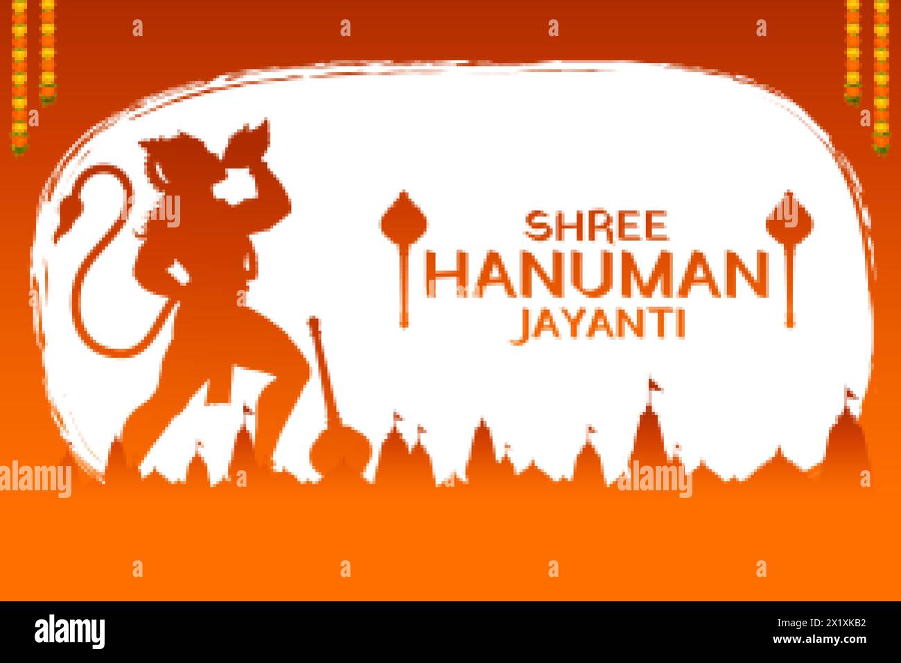 illustration of Lord Hanuman for Hanuman Jayanti Janmotsav celebration ...