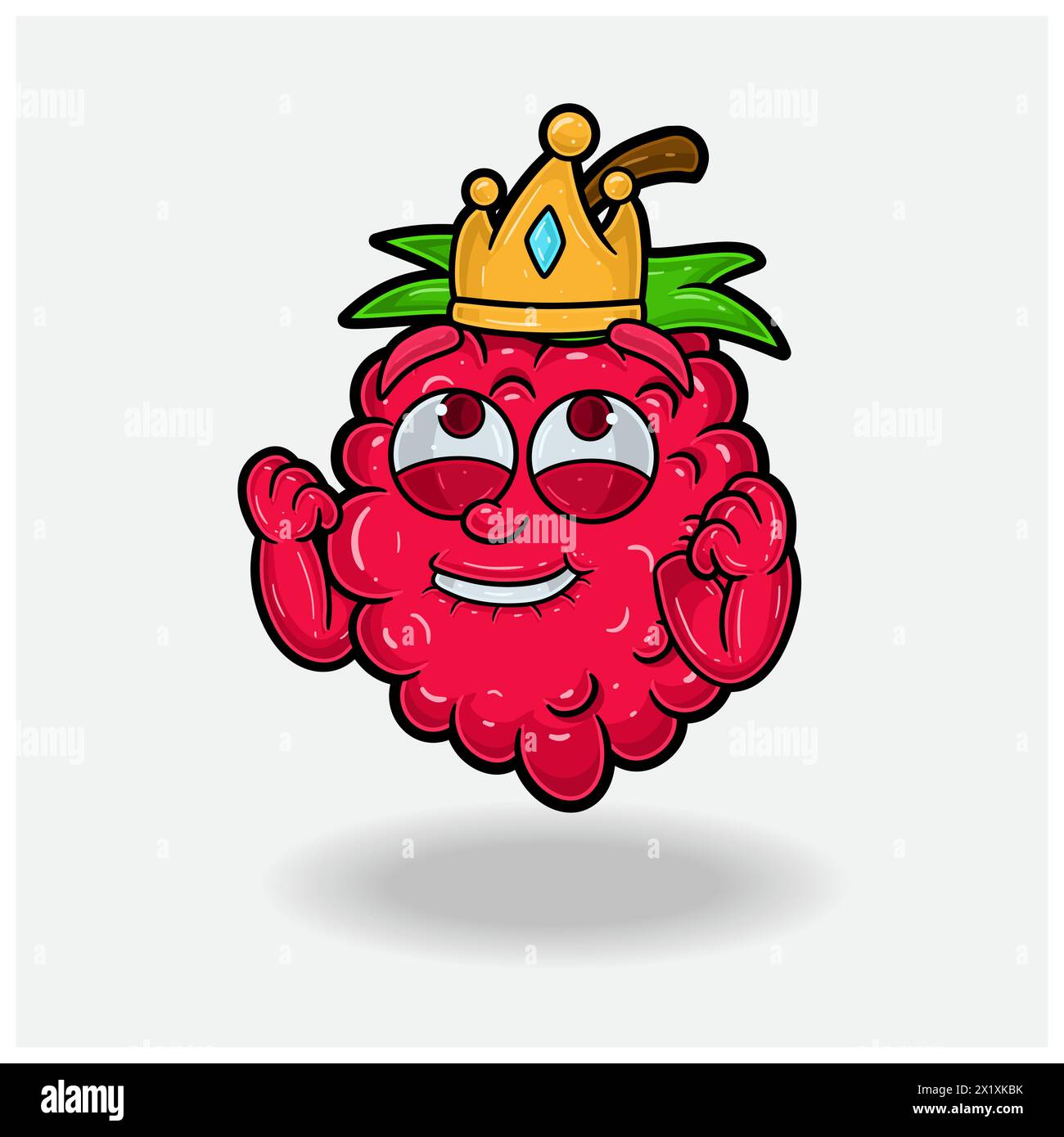 Happy expression with Raspberry Fruit Crown Mascot Character Cartoon ...