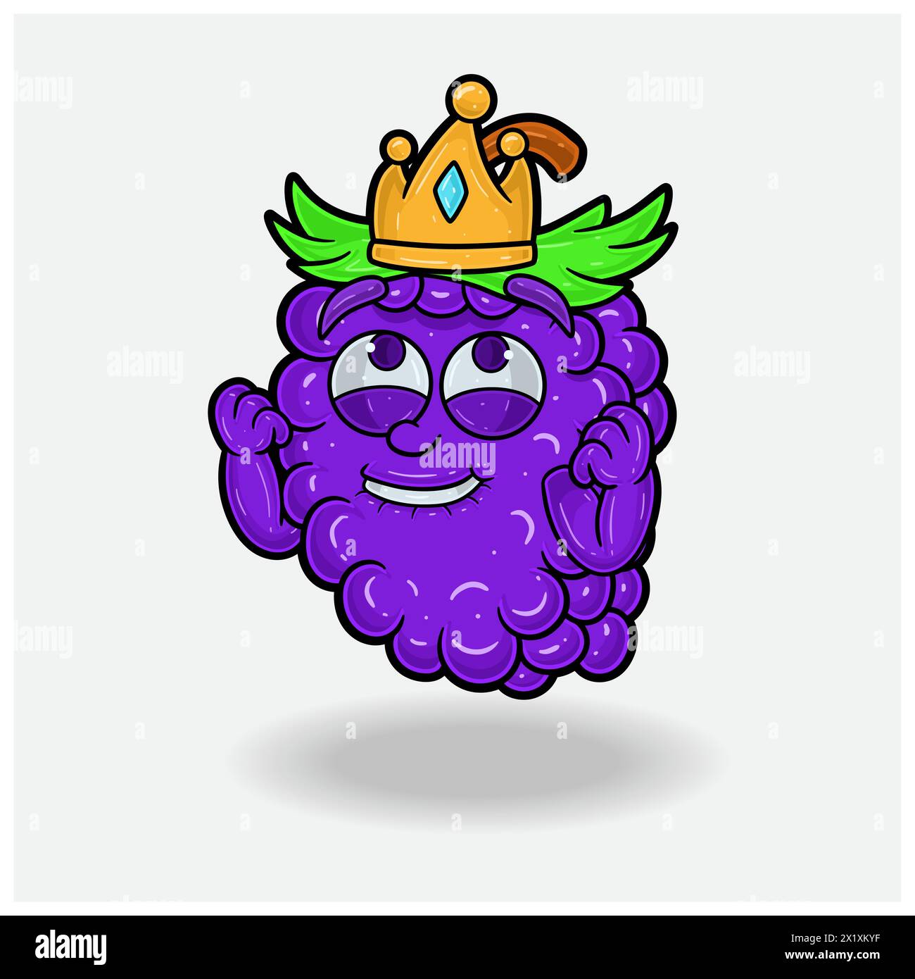 Happy expression with Grape Fruit Crown Mascot Character Cartoon ...
