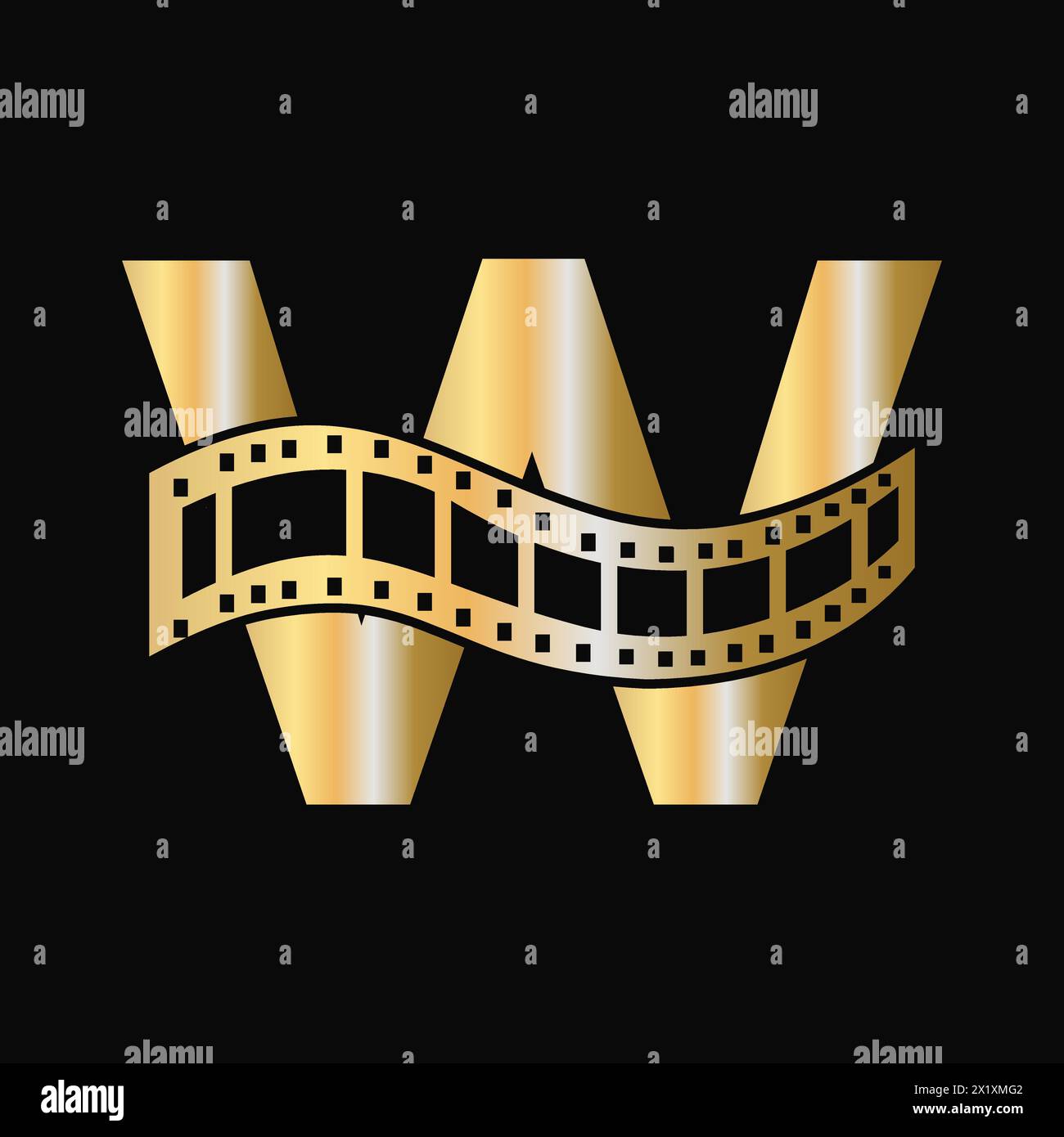 Letter W with Films Roll Symbol. Strip Film Logo For Movie Sign and ...