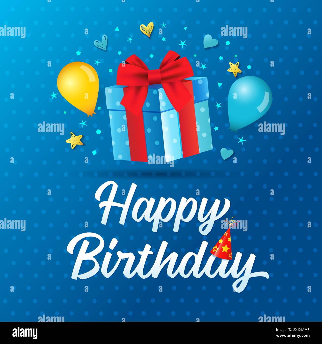 Gift box balloons 3d Stock Vector Images - Alamy