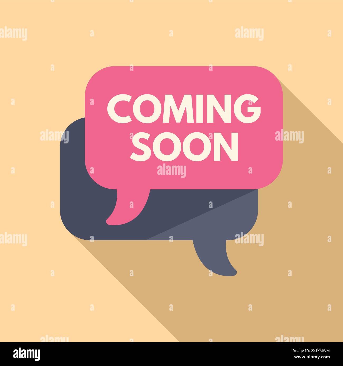 Template coming soon icon flat vector. Advert brand. Modern time seal ...