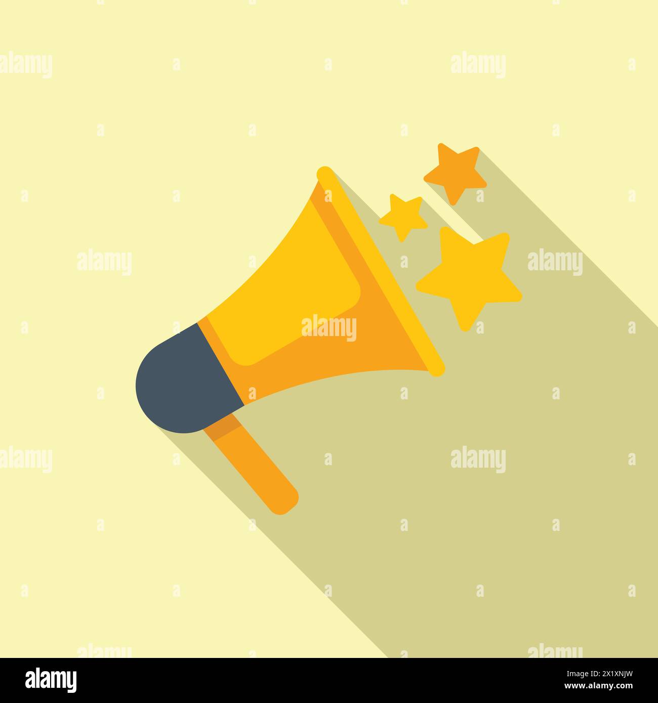 Star speakerphone icon flat vector. Audience voice. Stage star sounds ...