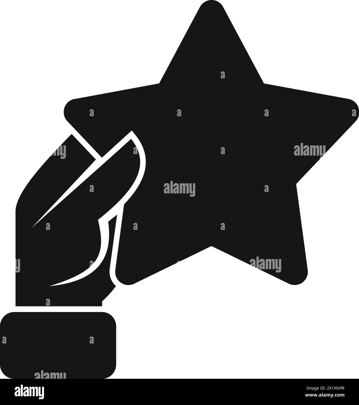 Hand take star icon simple vector. Take leader chance. Achieve prize ...