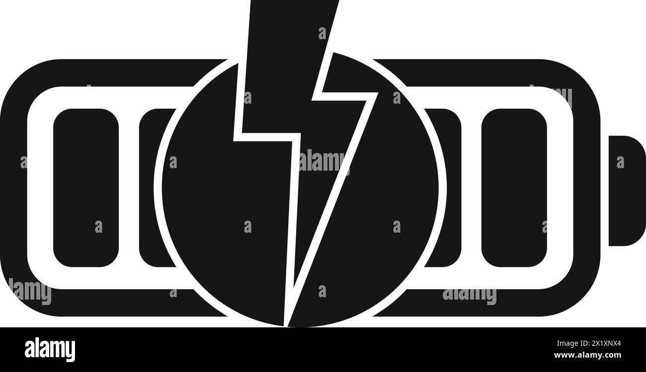 Fast recharging battery icon simple vector. Mobile energy. Voltage load ...