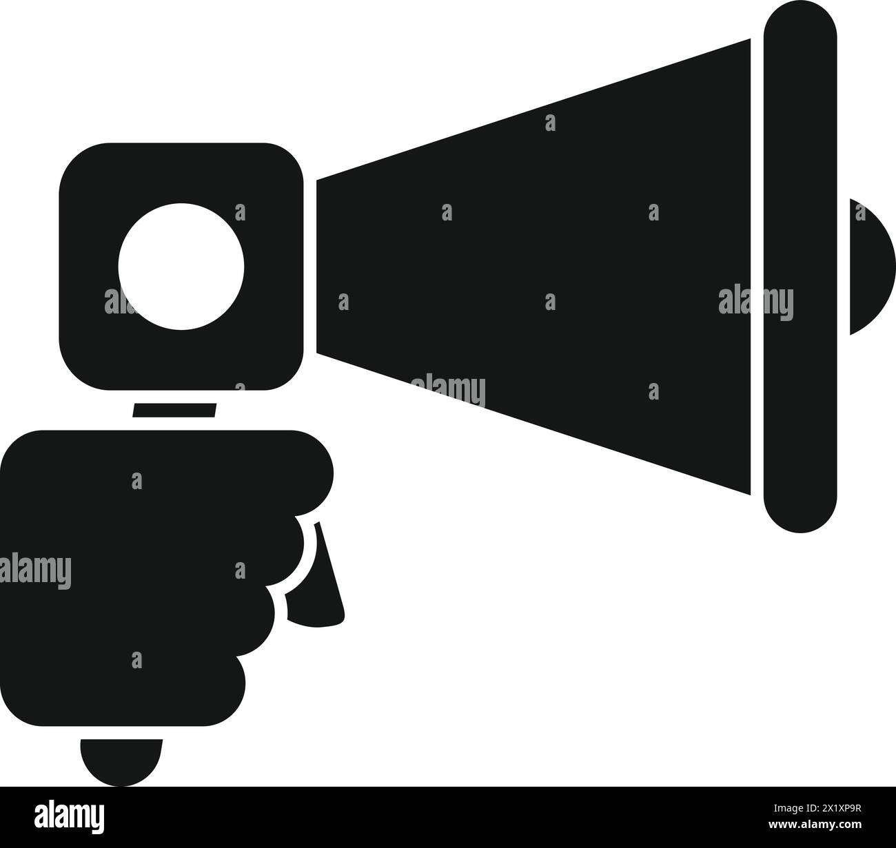 Handle megaphone icon simple vector. Motivational speech. Media ...