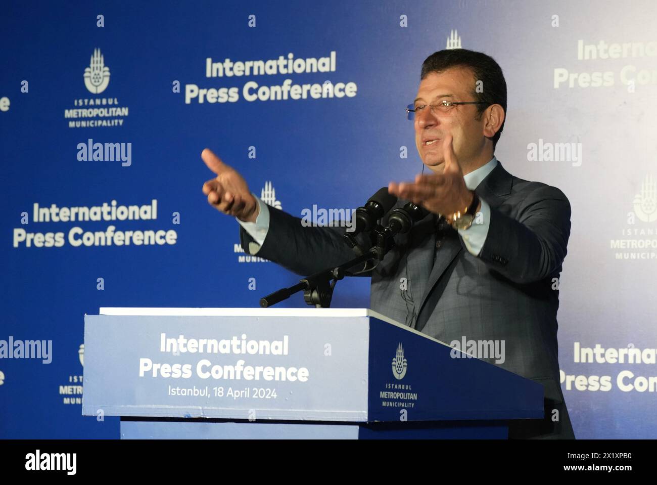 A press conference for the international media by newly elected ...