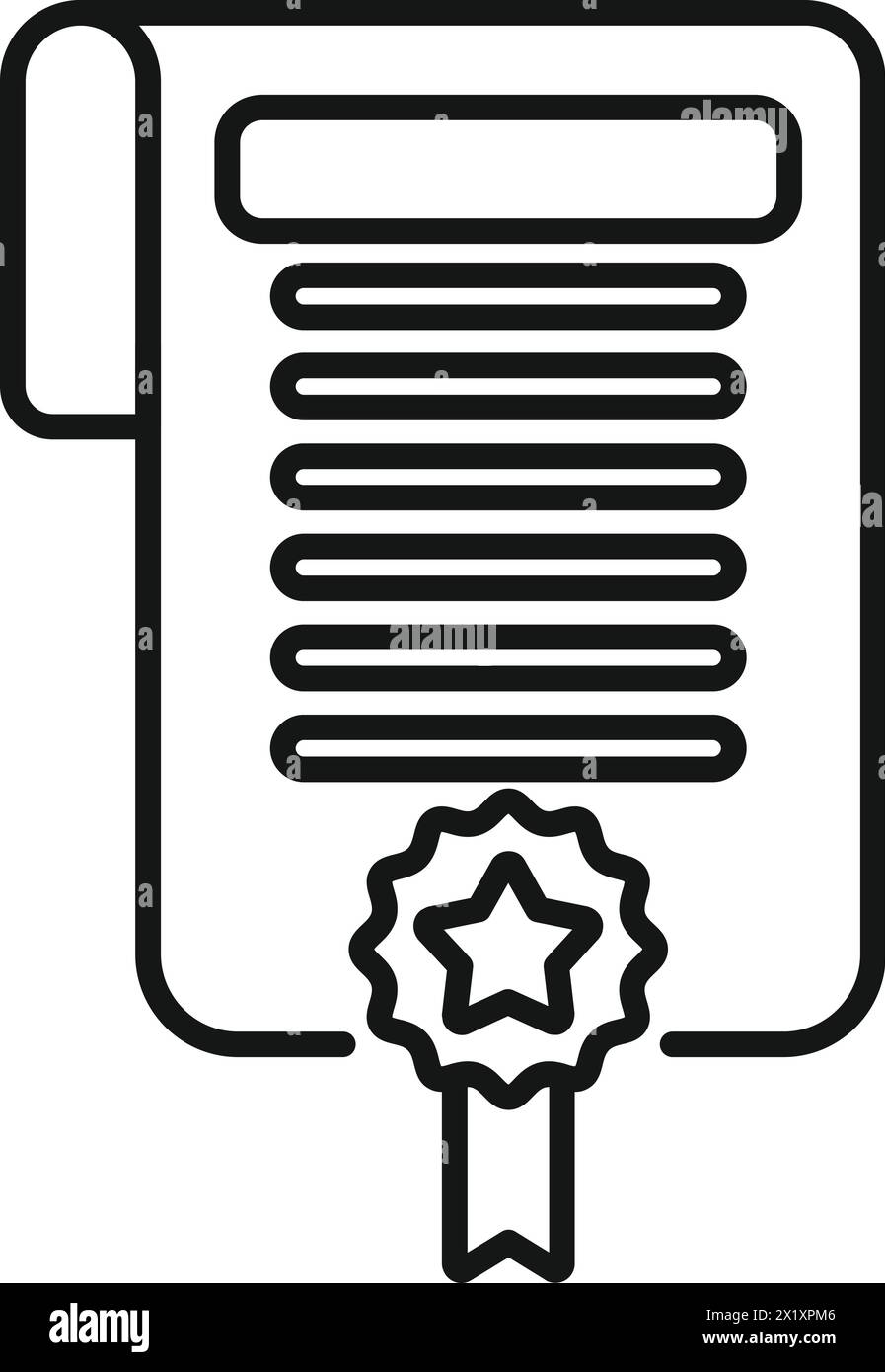 Diploma award paper icon outline vector. Seal graduation. Value ...