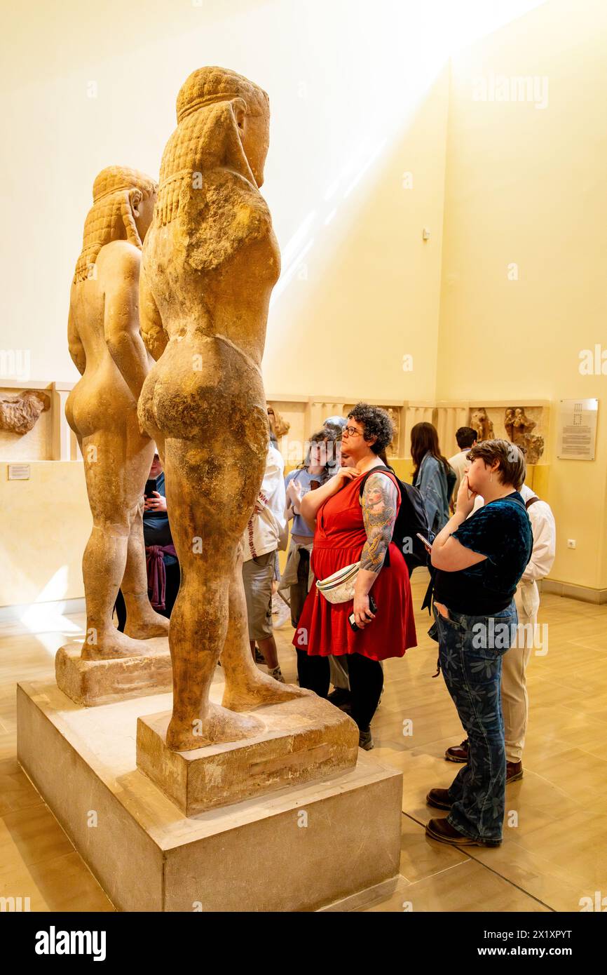 Kleobis (Cleobis) and Biton the twins of Argos, Kouros statues. Delphi ...