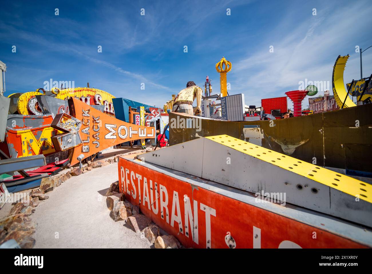 Abandoned and discarded signs in the Neon Museum aka Neon boneyard in ...