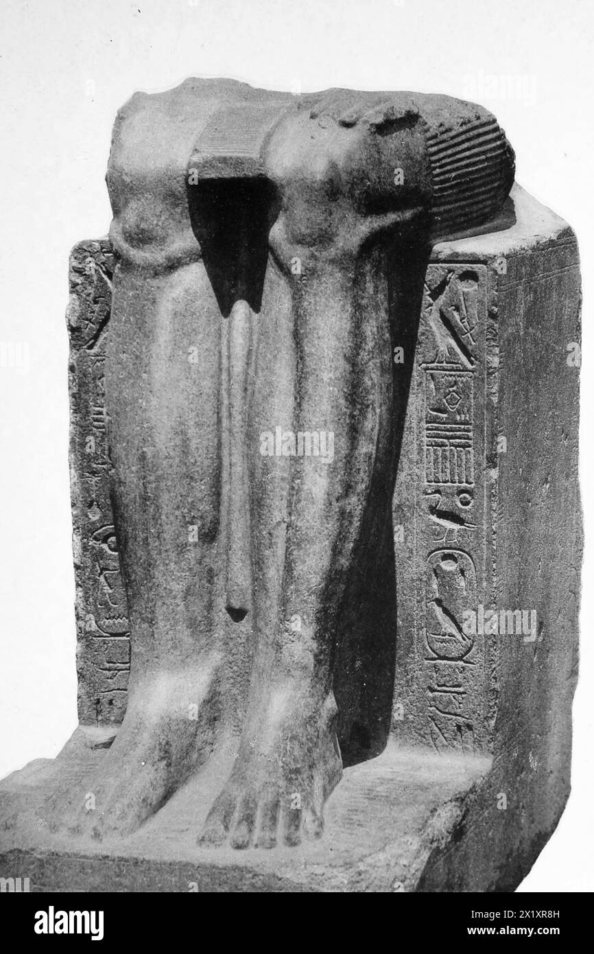 Remains of a statue of the Twelfth Dynast, y reappropriated by Hyksos ...