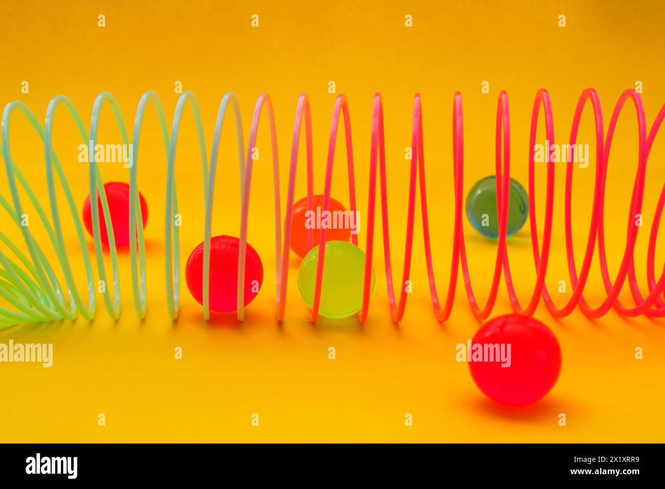 Spheres inside and outside of cylindrical structure Stock Photo - Alamy