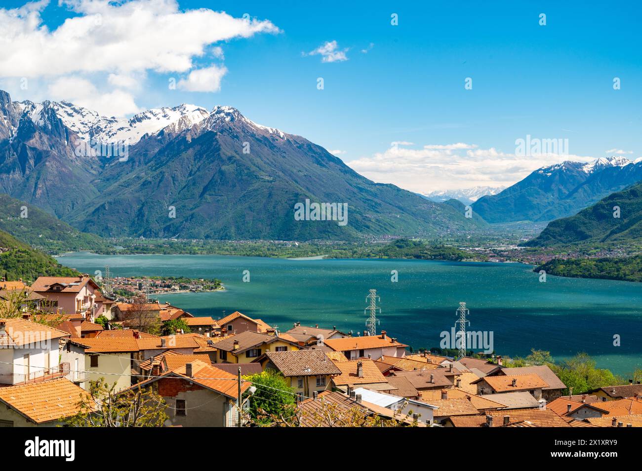 View of the upper Lake Como and the town of Dongo Stock Photo - Alamy