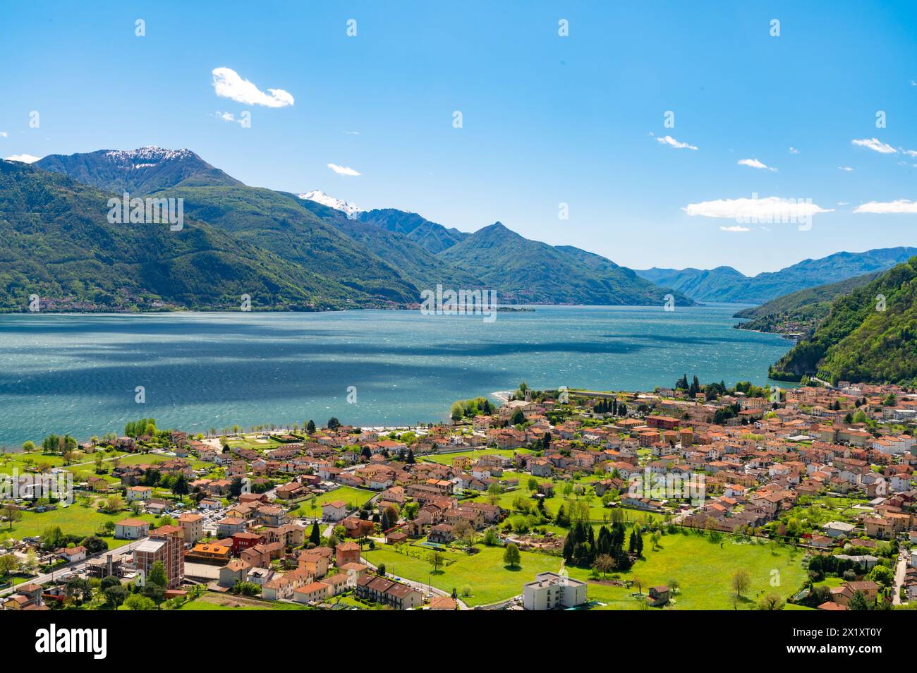 View of the upper Lake Como and the town of Dongo Stock Photo - Alamy