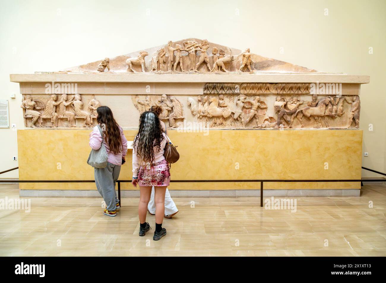 East pediment of the Siphnian Treasury in the Archeological Museum of ...