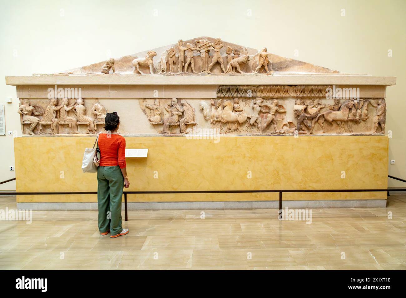 East pediment of the Siphnian Treasury in the Archeological Museum of ...