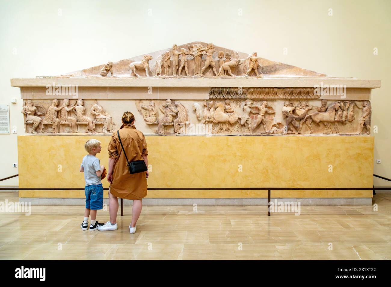 East pediment of the Siphnian Treasury in the Archeological Museum of ...