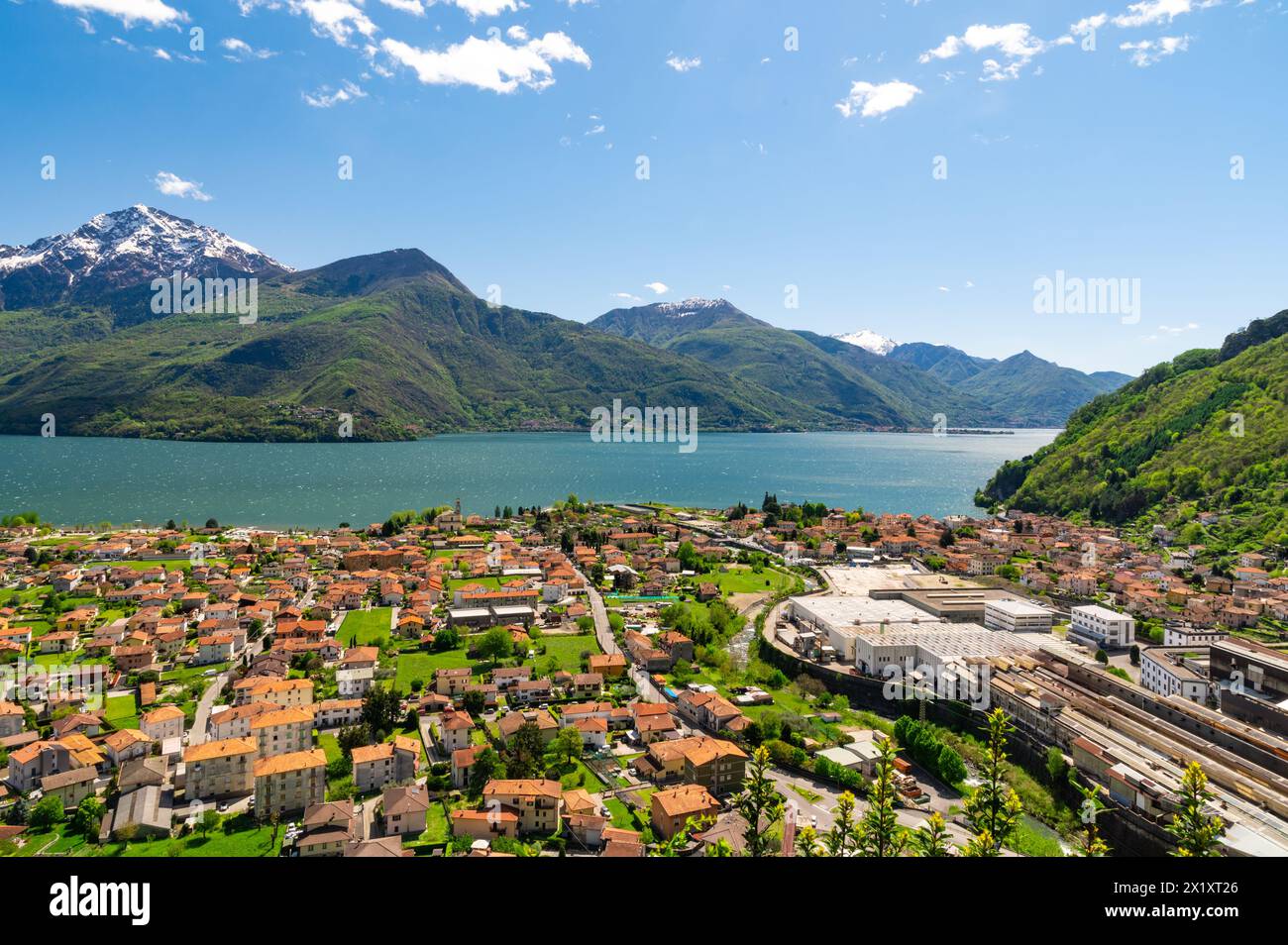 View of the upper Lake Como and the town of Dongo Stock Photo - Alamy