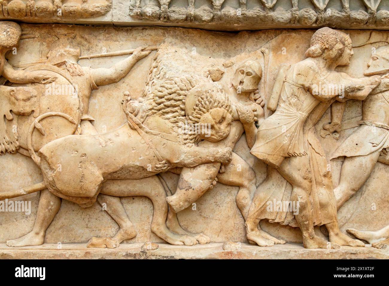 Detail of the North frieze of the Siphnian Treasury, Delphi ... Detail of the North frieze of the Siphnian Treasury, Delphi ...