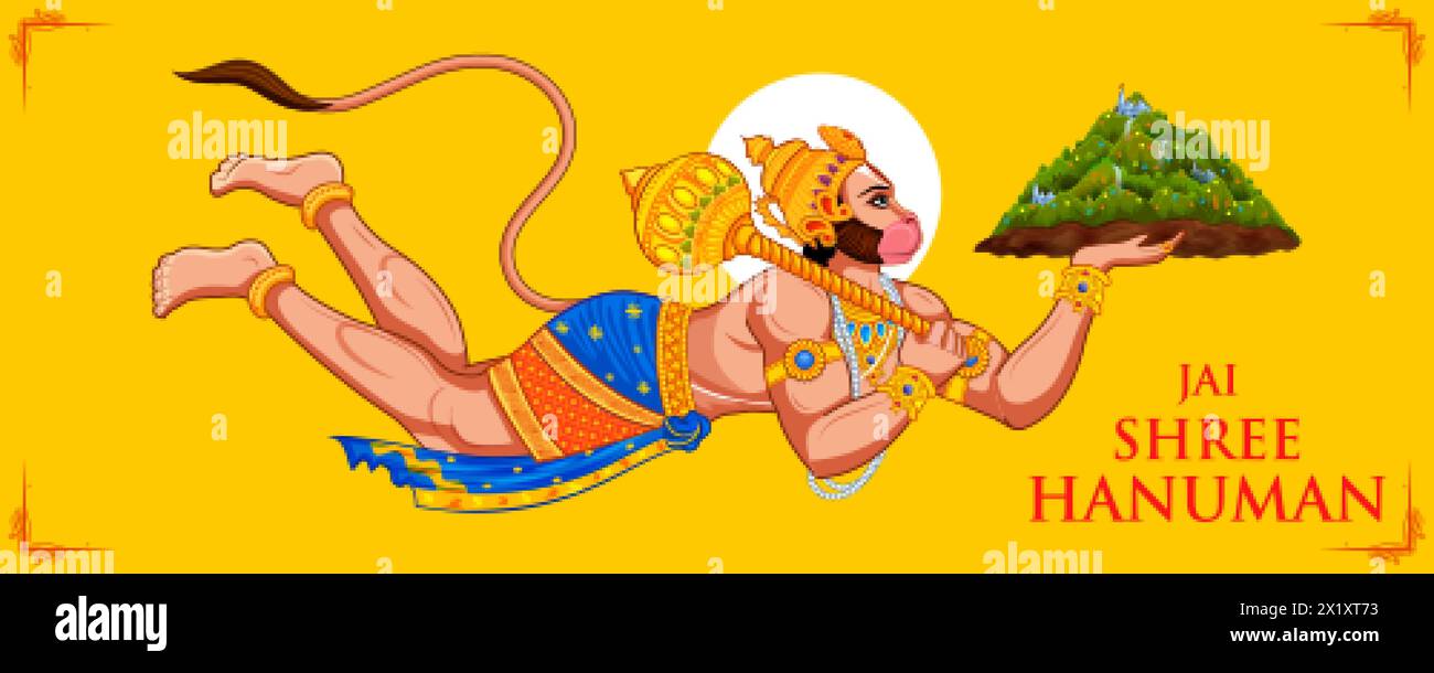 illustration of Lord Hanuman for Hanuman Jayanti Janmotsav celebration ...