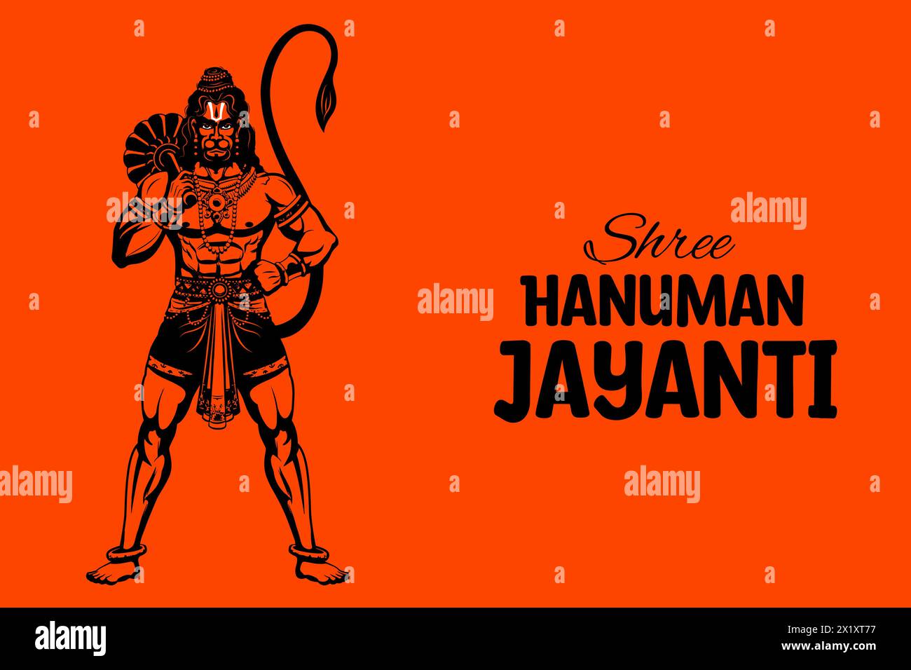 illustration of Lord Hanuman for Hanuman Jayanti Janmotsav celebration ...