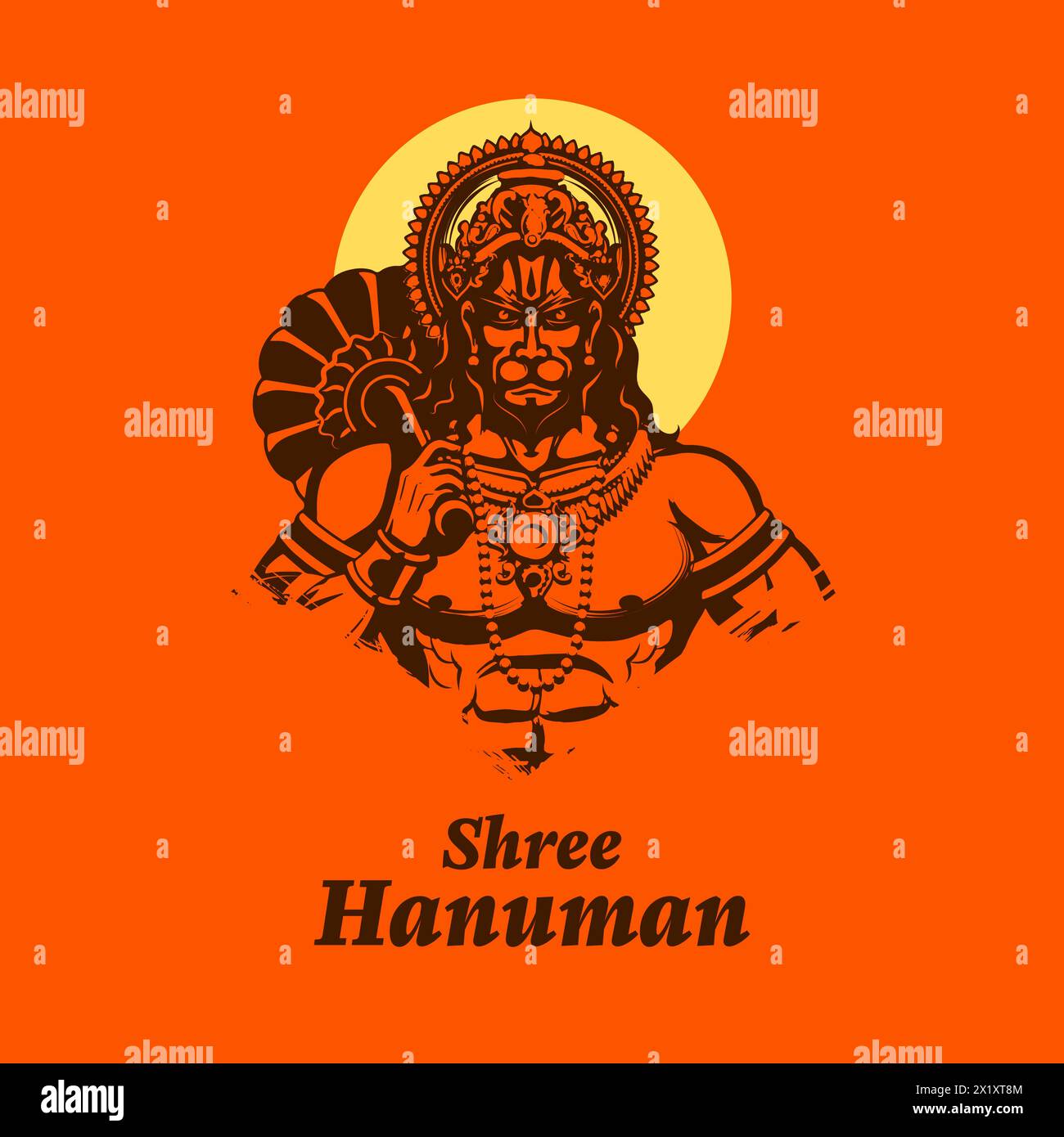 illustration of Lord Hanuman for Hanuman Jayanti Janmotsav celebration ...