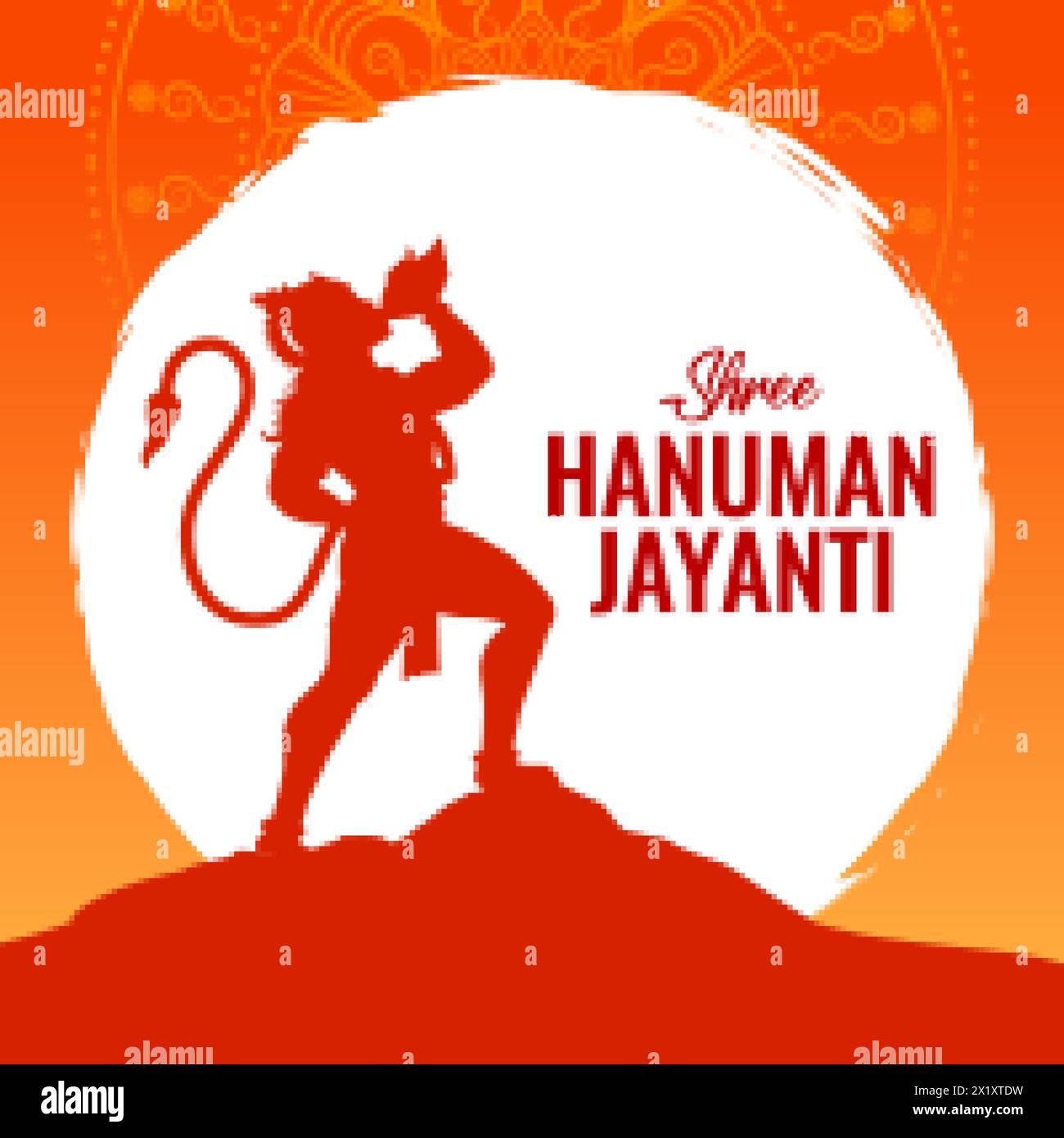 illustration of Lord Hanuman for Hanuman Jayanti Janmotsav celebration ...