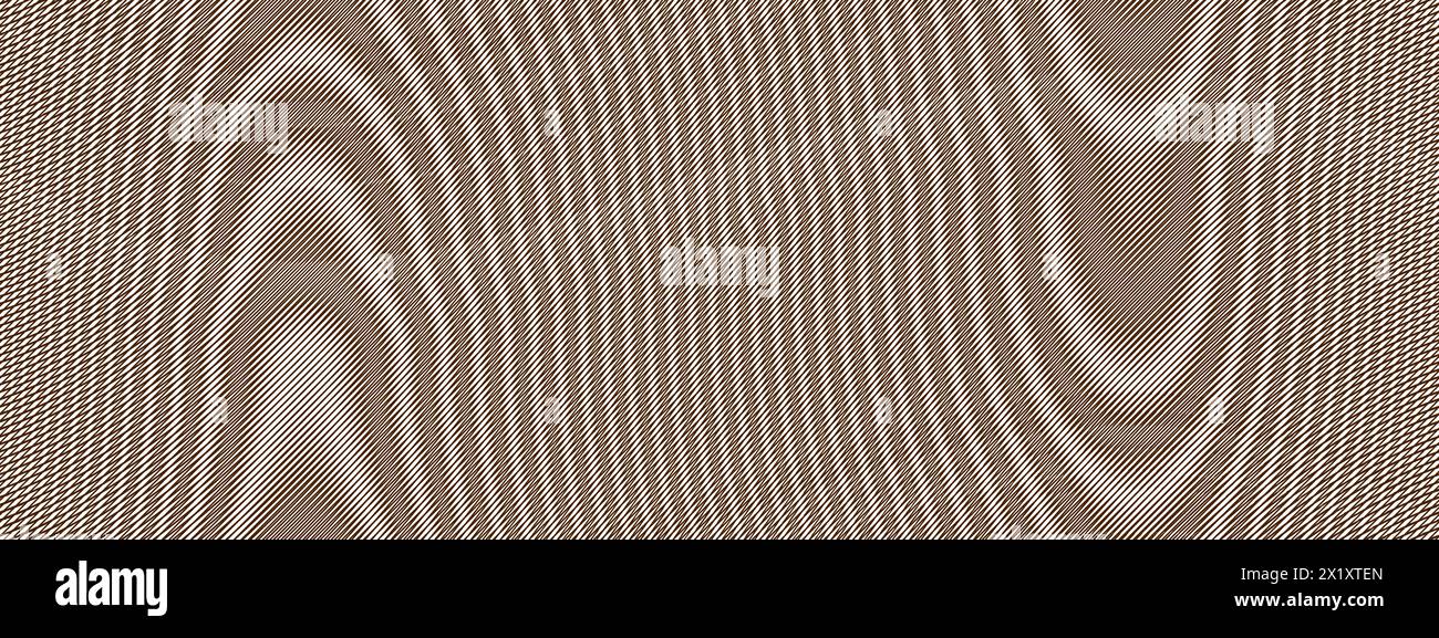 Moire Effect Or Cut Wood With Surreal Psychedelic Wave Seamless Texture Brown Abstract