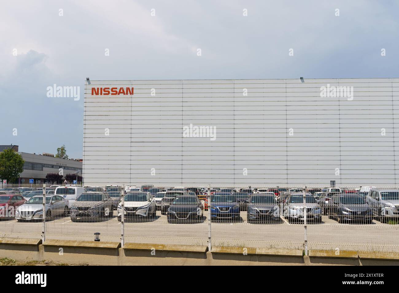 Barcelona, Spain - May 24, 2023: A fleet of cars parked in front of a ...
