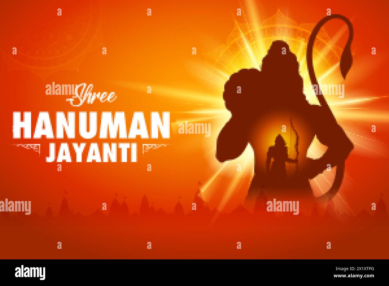 illustration of Lord Hanuman for Hanuman Jayanti Janmotsav celebration ...