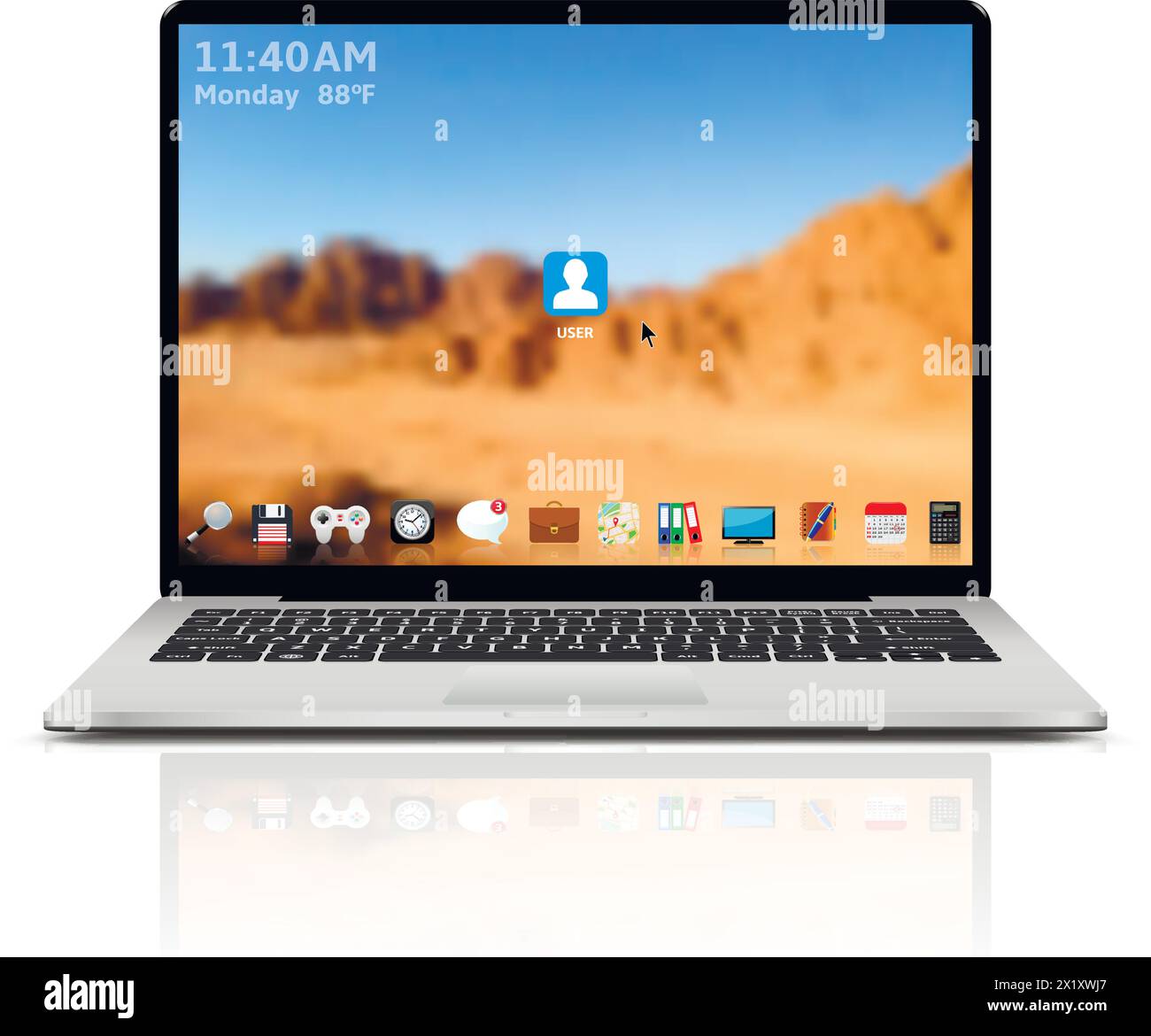 High quality vector illustration of modern laptop with modern colorful ...