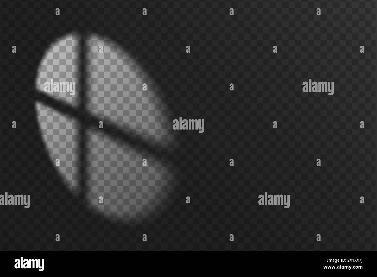 Light effect shadow overlay from round window isolated transparent ...