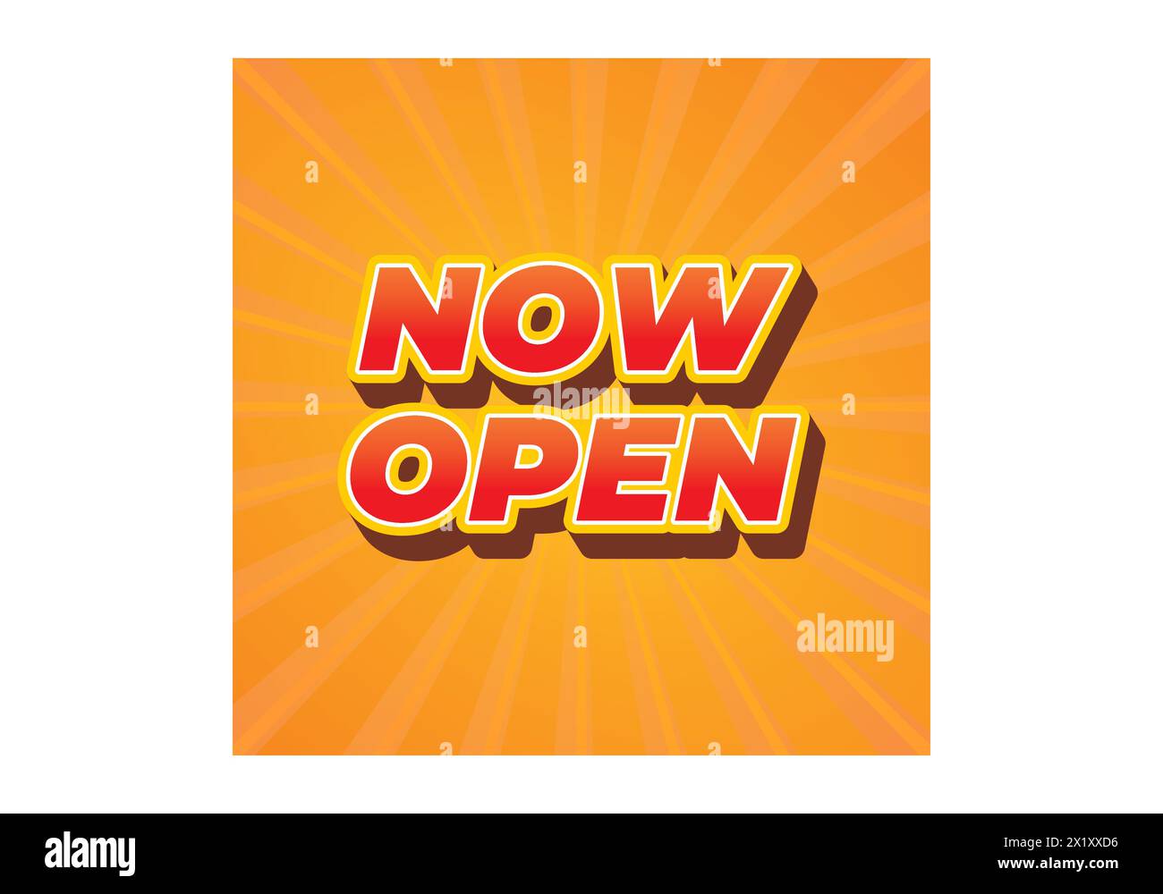 Now open. Text effect design in 3d look with eye catching colors Stock ...