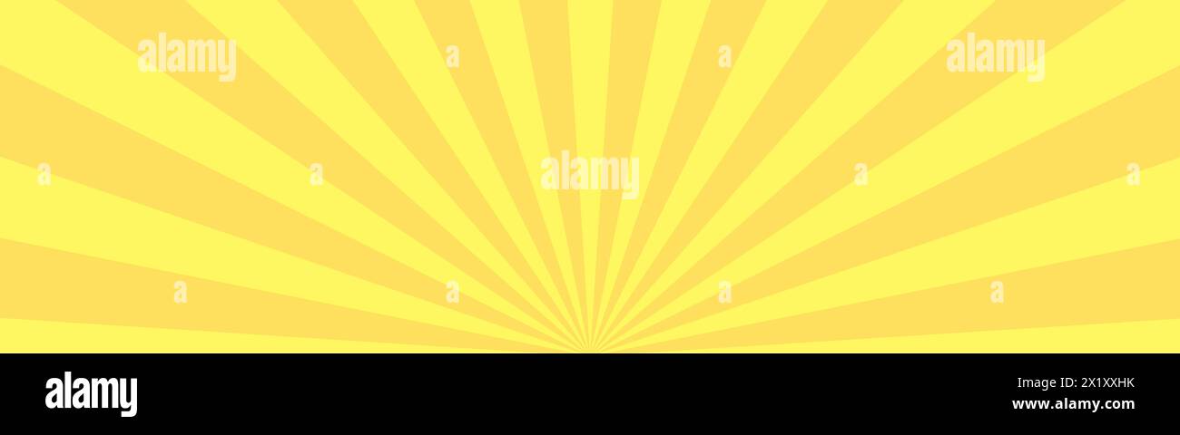 Banner, yellow Sunrise sunbeam rays, lines background, light Stock ...