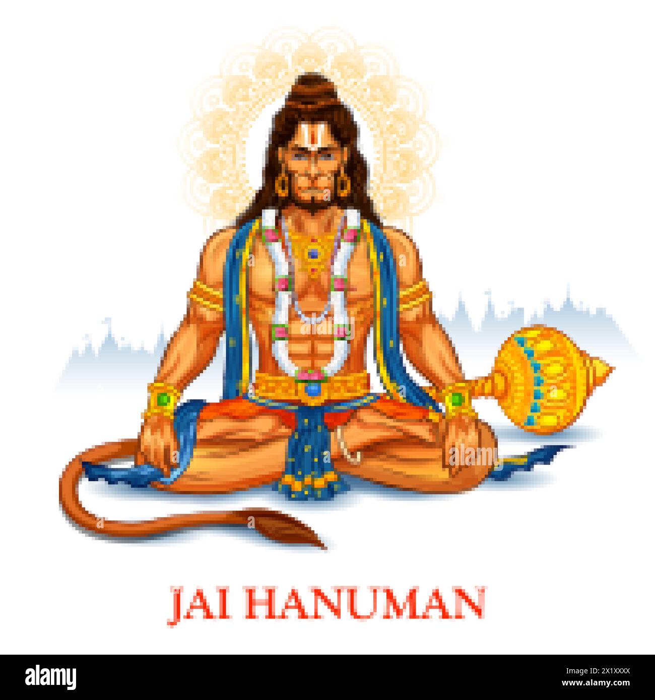 illustration of Lord Hanuman for Hanuman Jayanti Janmotsav celebration ...
