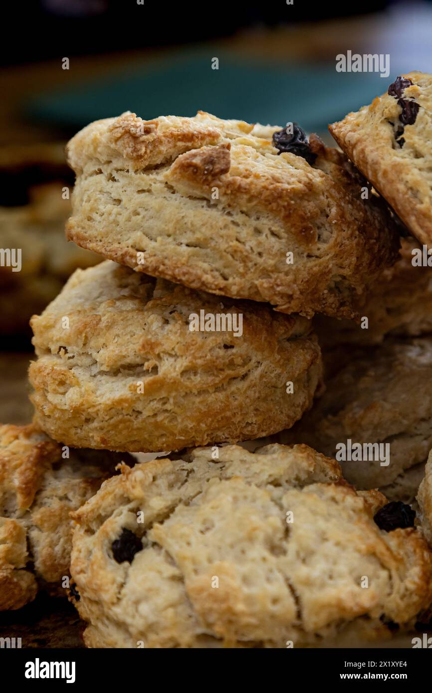 Freshly baked scones, piled up and ready to eat Stock Photo - Alamy