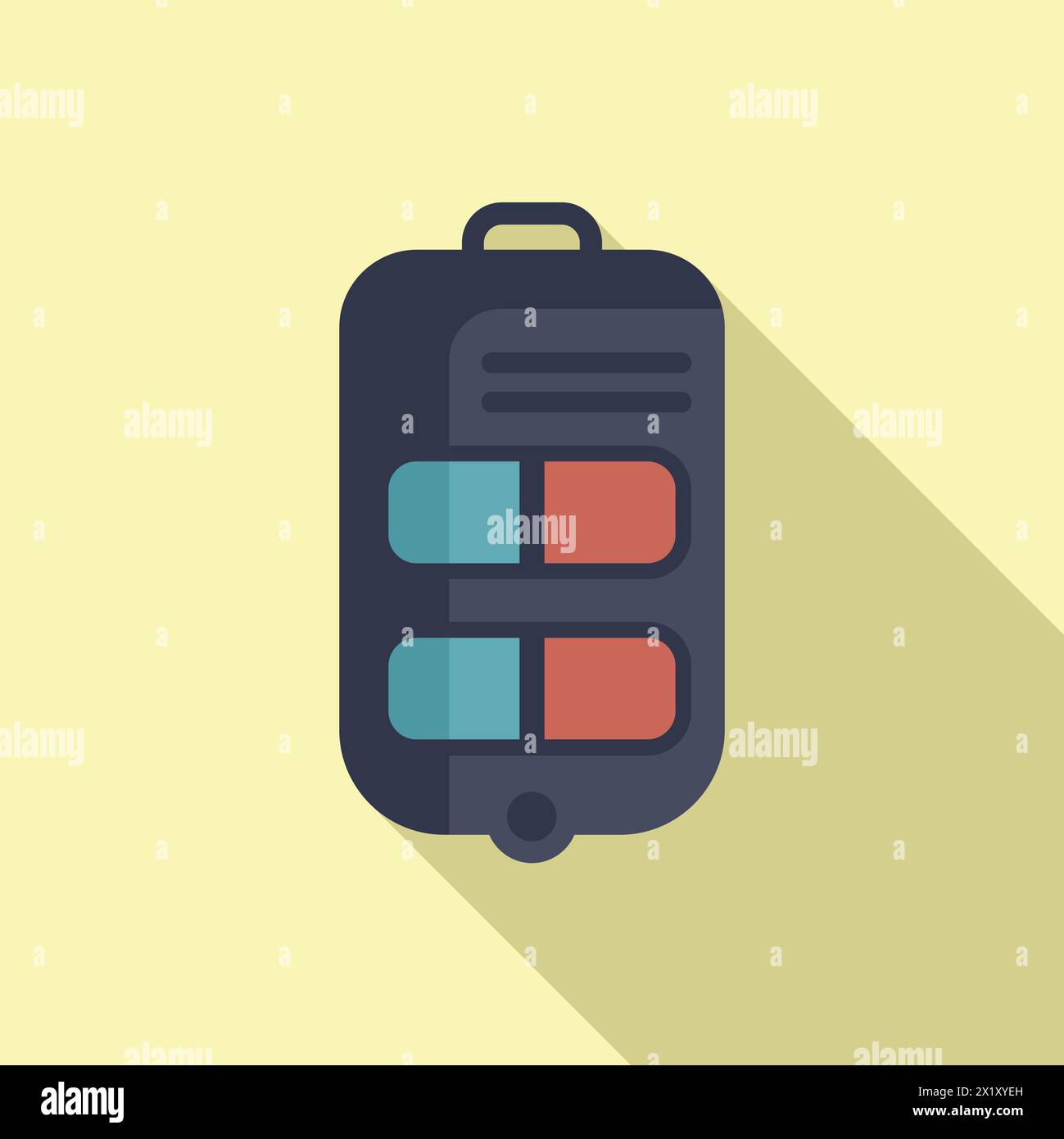 Alert smart key icon flat vector. Control vehicle access. Modern ...