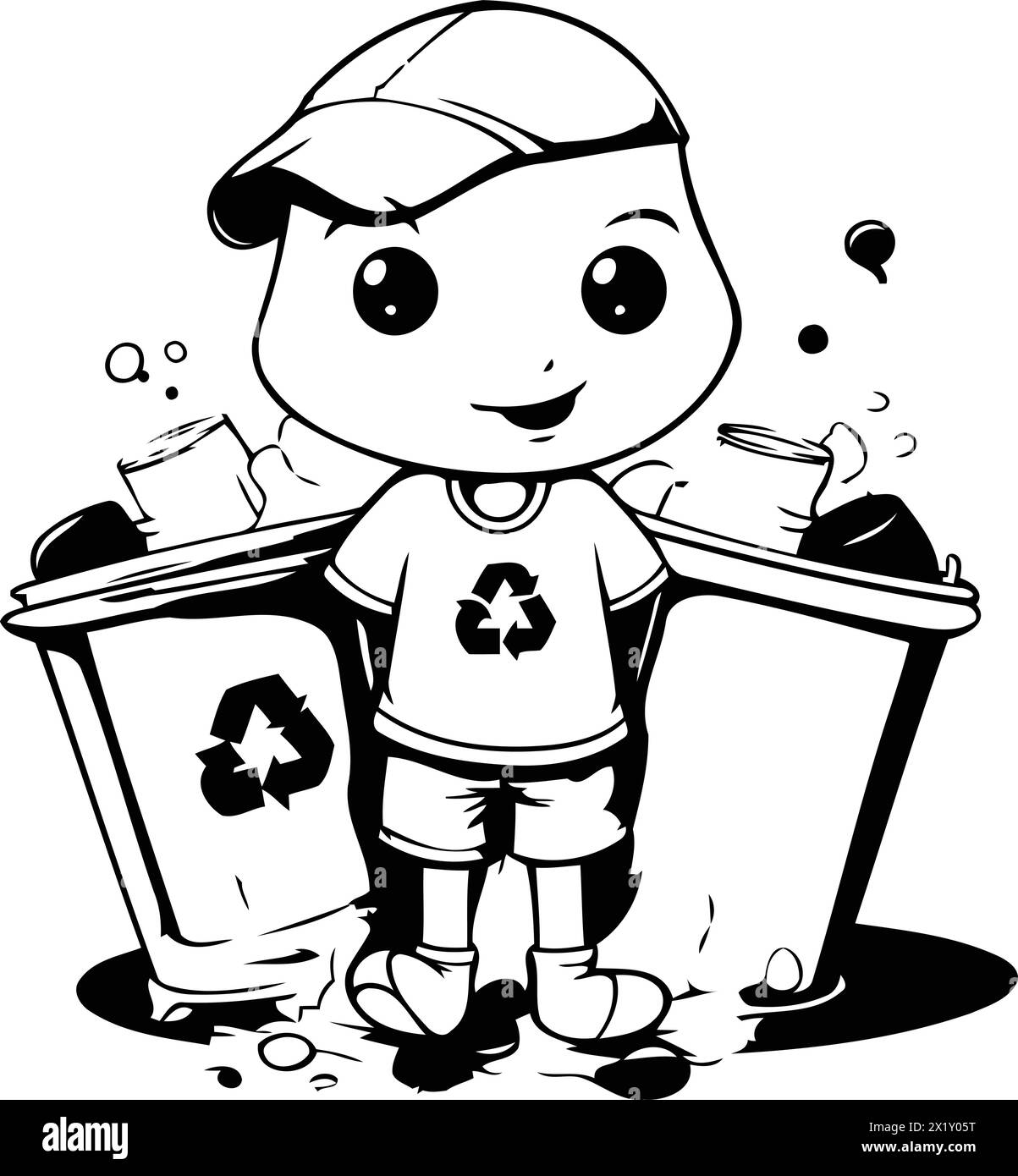 Garbage boy cartoon illustration hi-res stock photography and images ...
