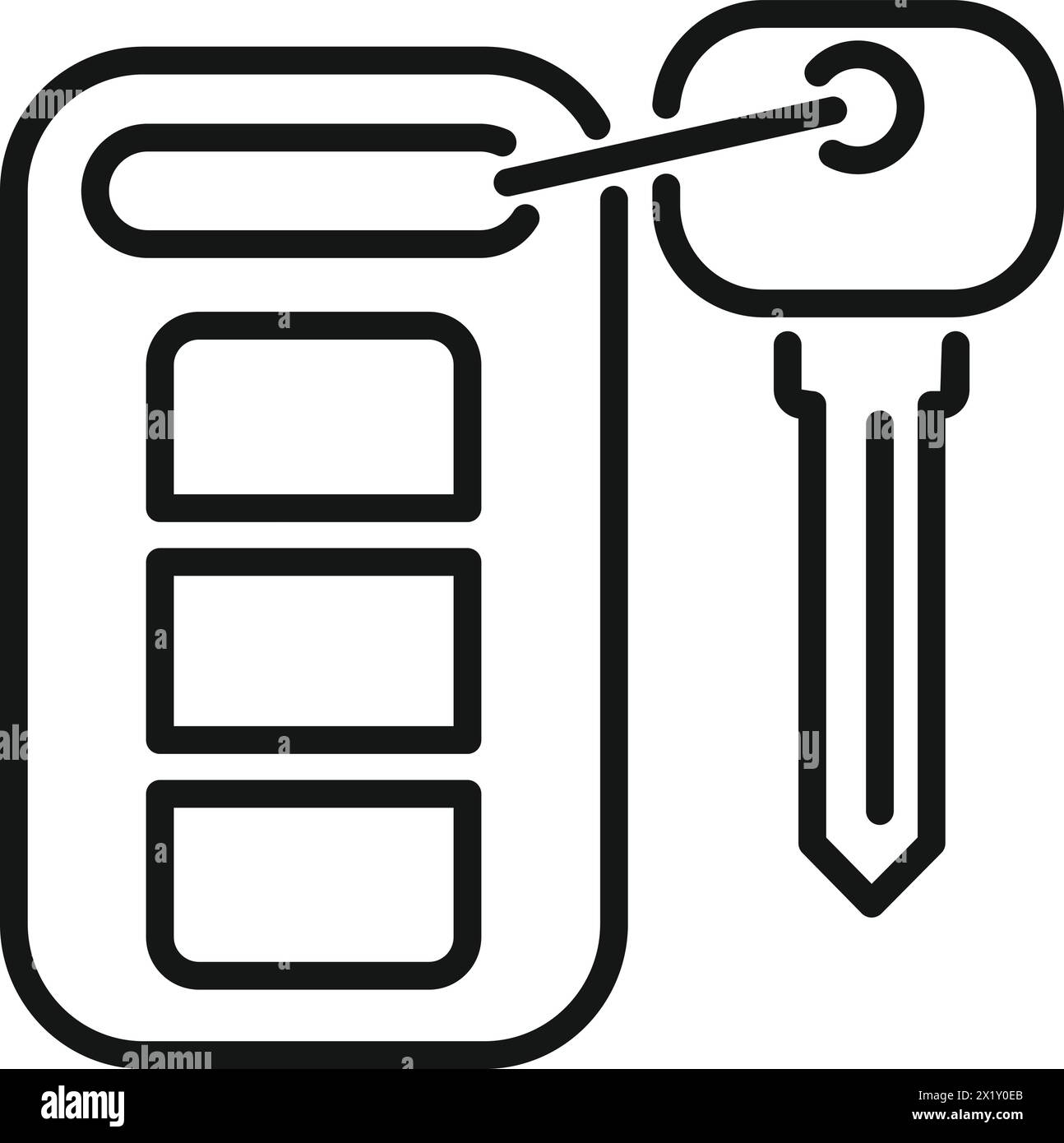 Alert Smart Key Icon Outline Vector Control Vehicle Access Modern