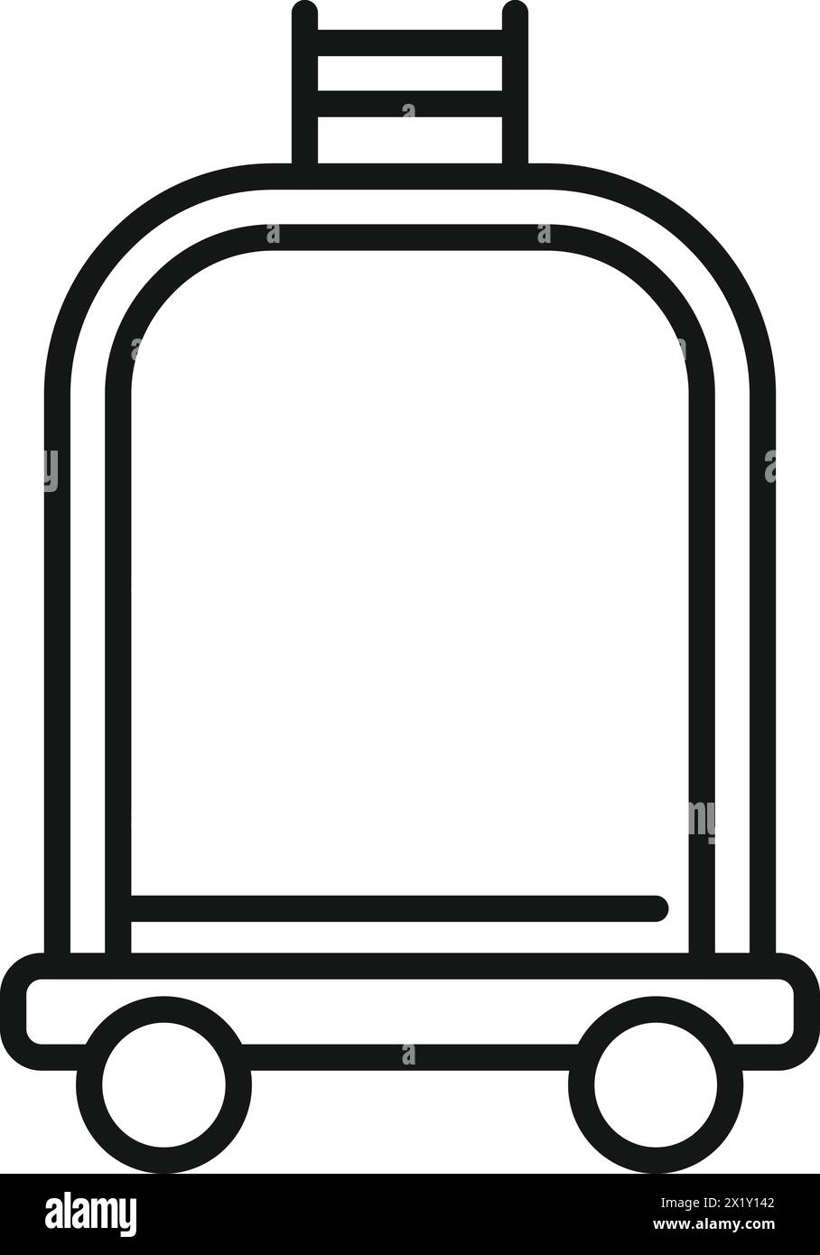 Solid luggage trolley icon outline vector. Metal object. Platform ...