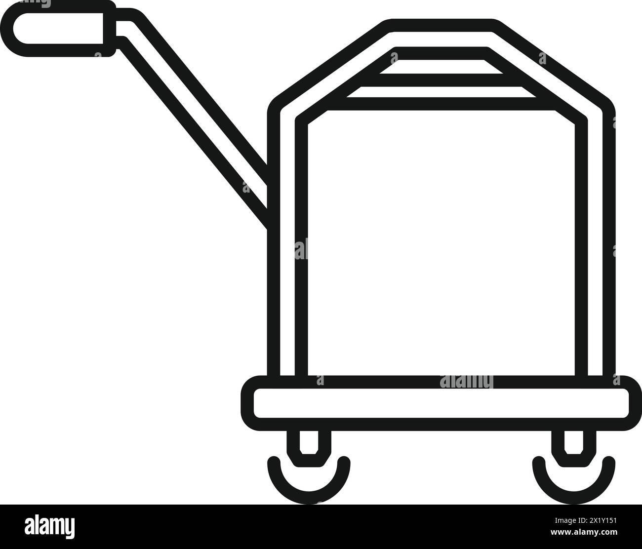 Handle luggage trolley icon outline vector. Design security. Perfect ...