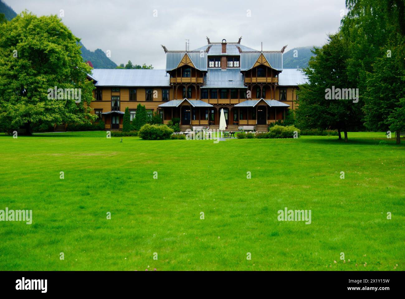 An ancient historic building with a fascinating architecture in a ...