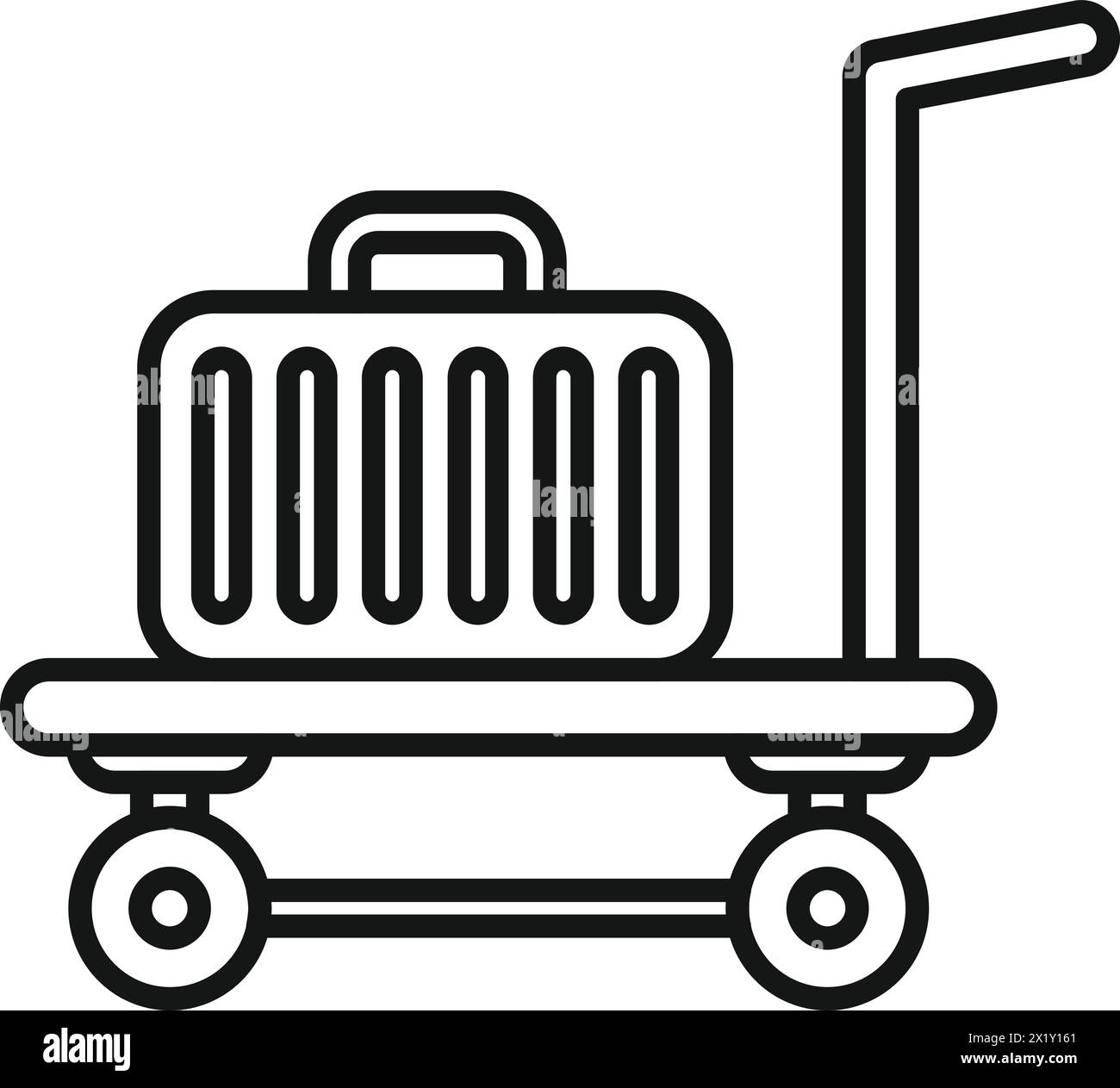 Support move carriage icon outline vector. Travel delivery. Luggage ...