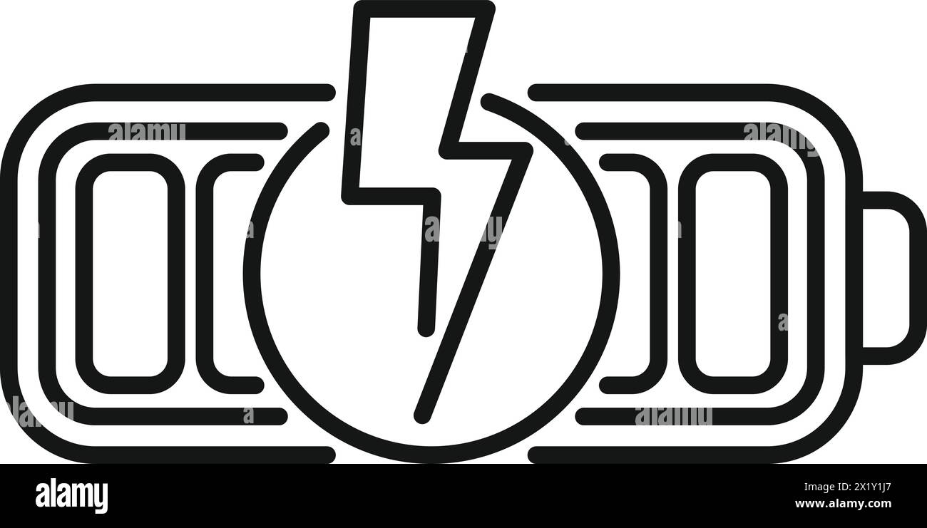 Fast recharging battery icon outline vector. Mobile energy. Voltage ...